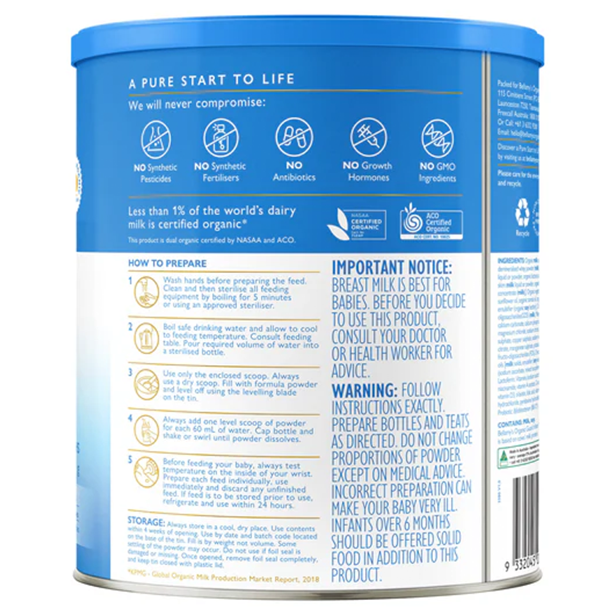Bellamy’s Organic Guard Infant Formula Step 1