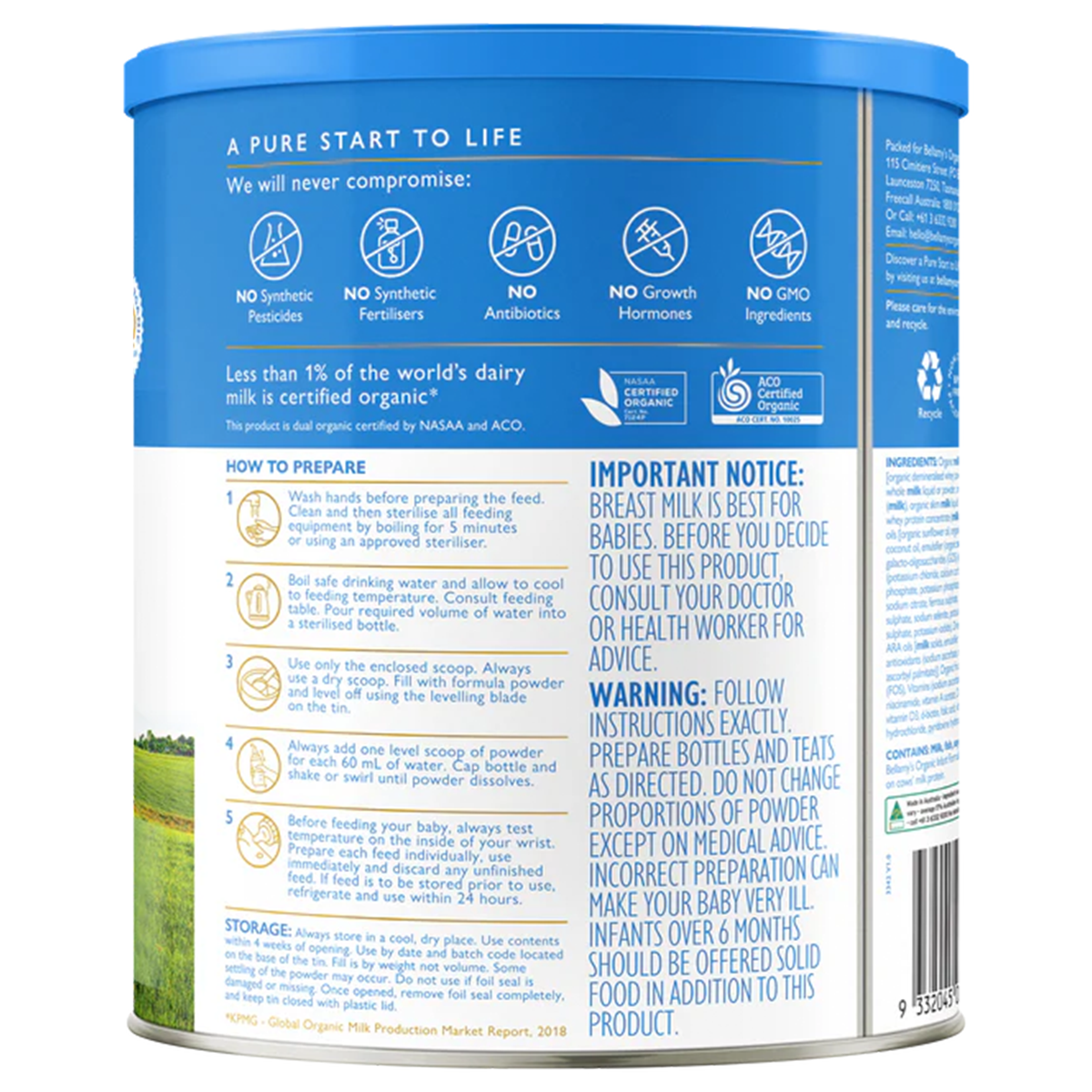 Bellamy’s Organic Guard Infant Formula Step 1 Price in Bangladesh